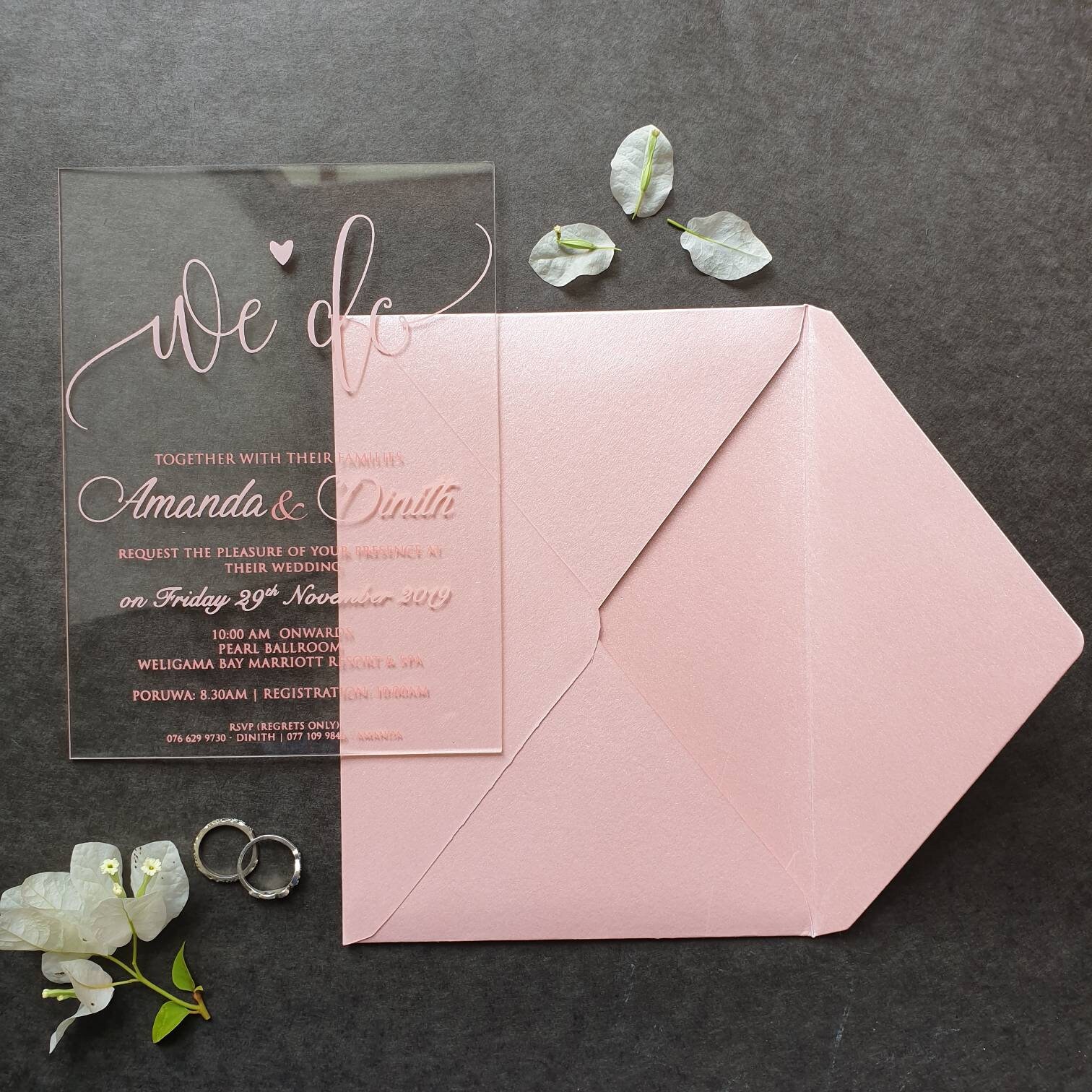 Unique Acrylic Invitation Pink We Do - Etsy