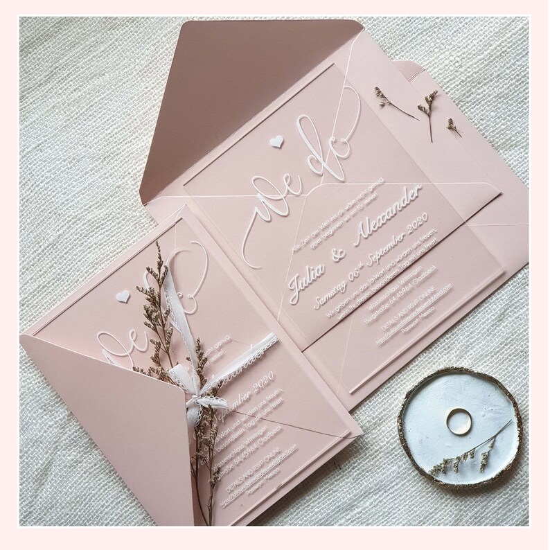 Unique Acrylic Invitation Acrylic Wedding Invitation With - Etsy Canada