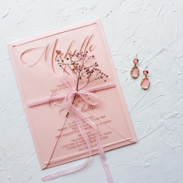 Acrylic Invitation Quinceanera - Etsy