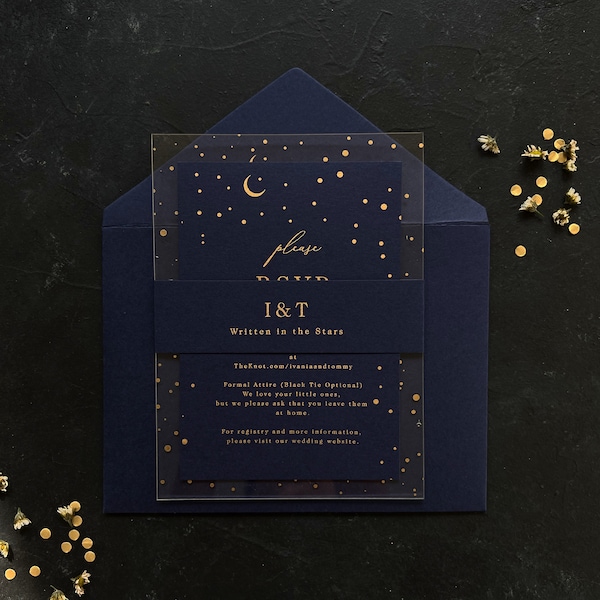 Starry Night Invitation - Etsy