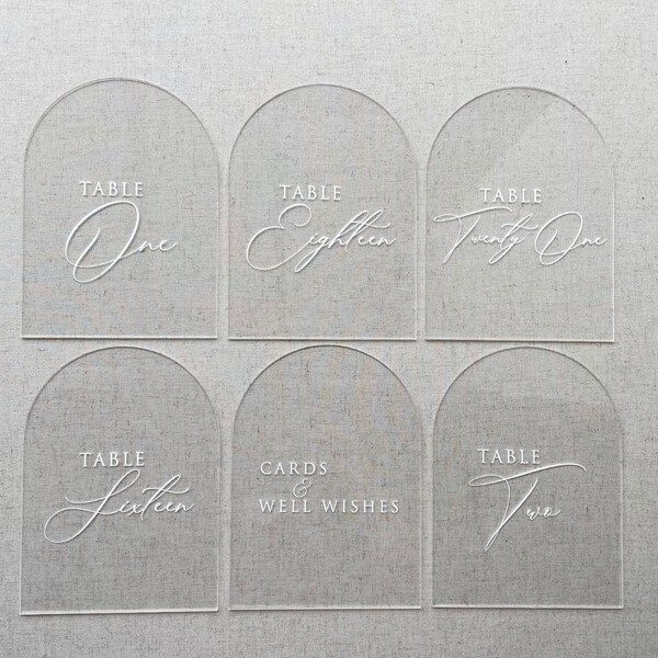 Clear Acrylic Table Signs - Etsy