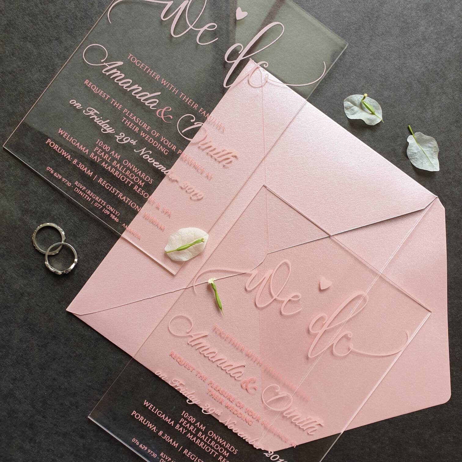Unique Acrylic Invitation Pink We Do - Etsy