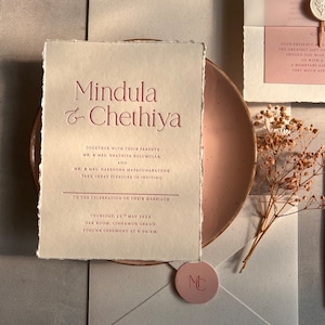 0021 | Deckled Edge Wedding Invitations - Letterpressed Invitation ...