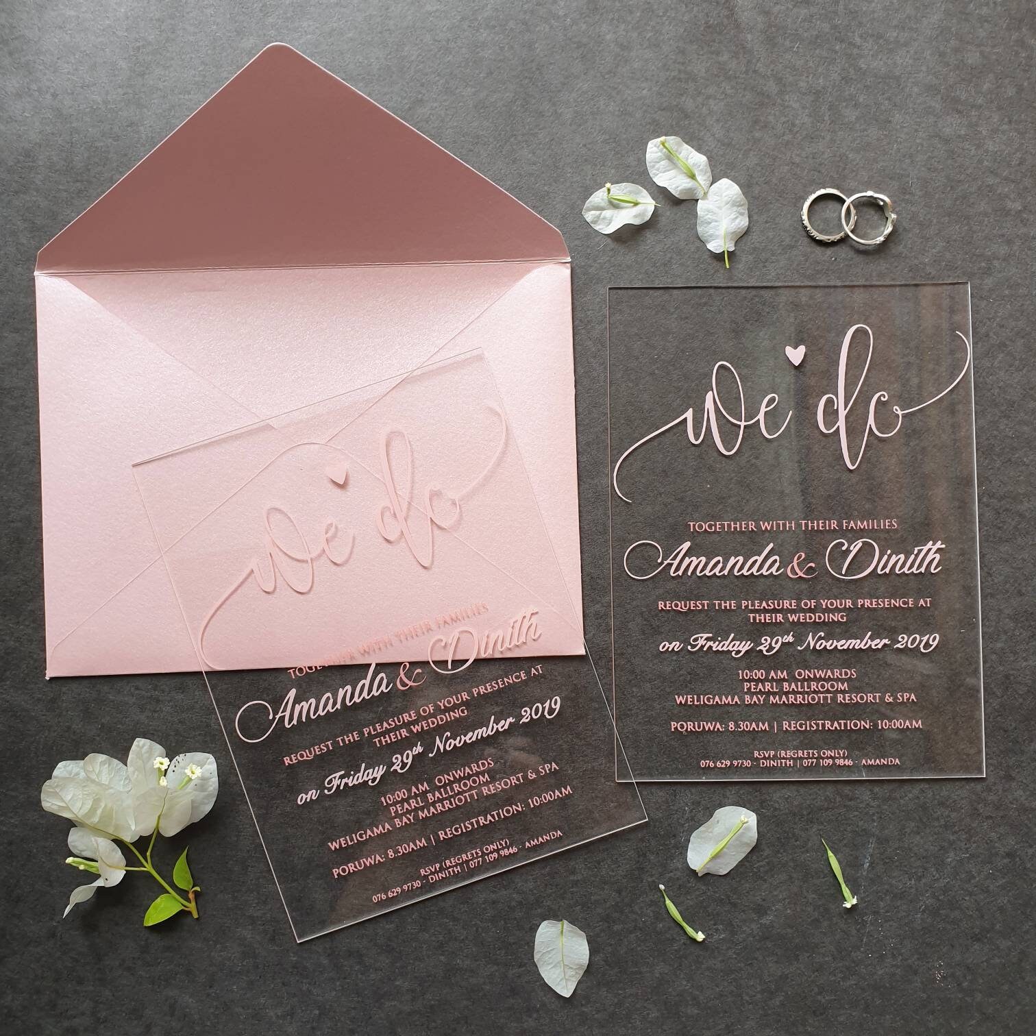 Unique Acrylic Invitation Pink We Do - Etsy