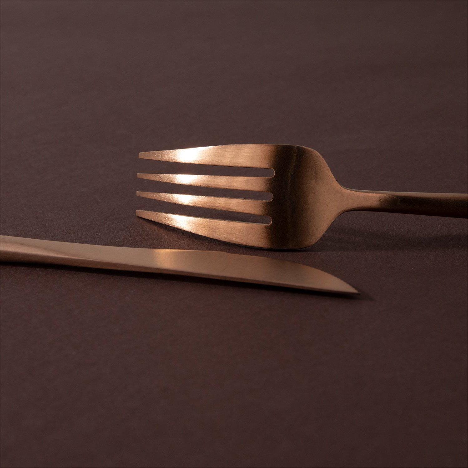 Rose Gold Minimalist Flatware Set - Etsy