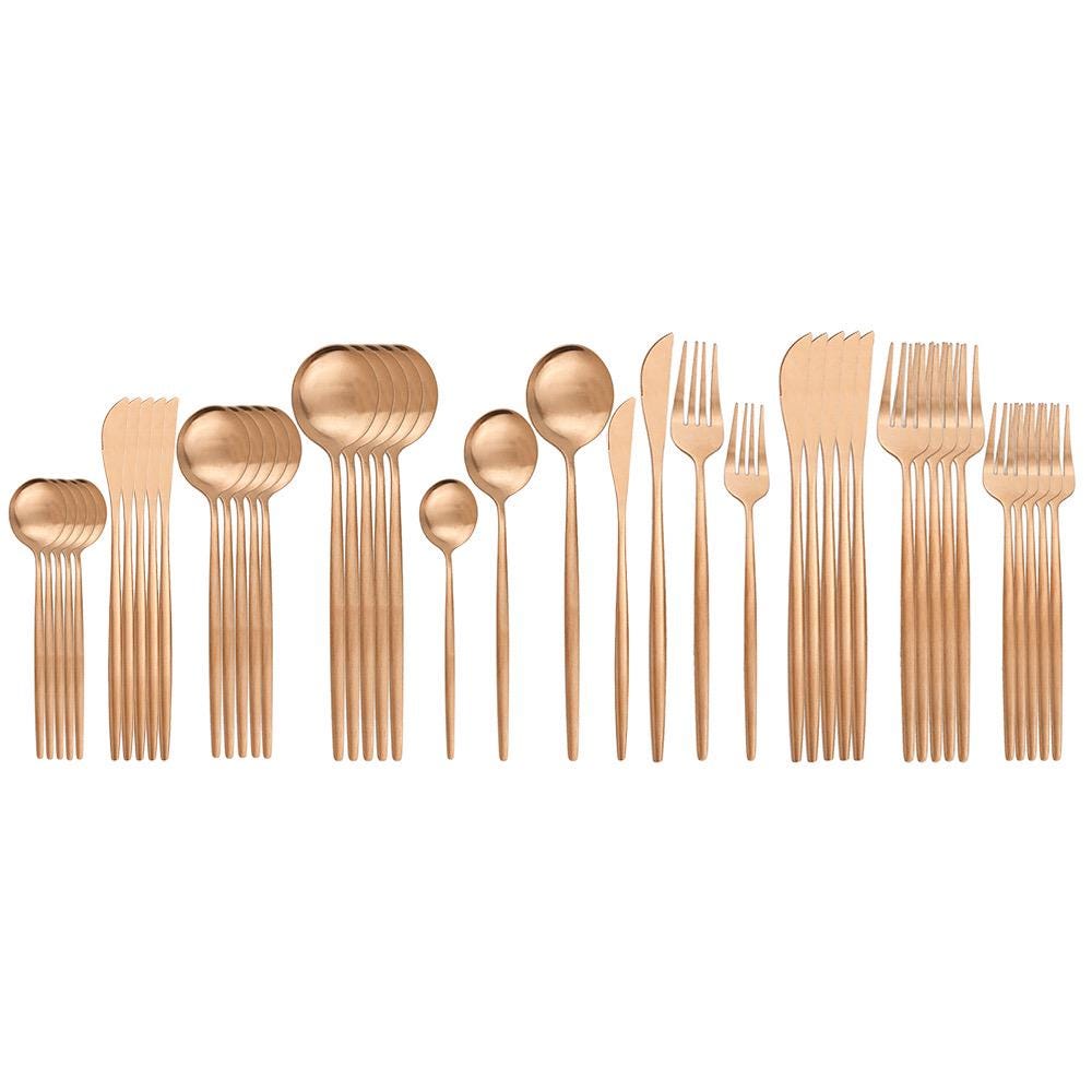 Rose Gold Minimalist Flatware Set - Etsy