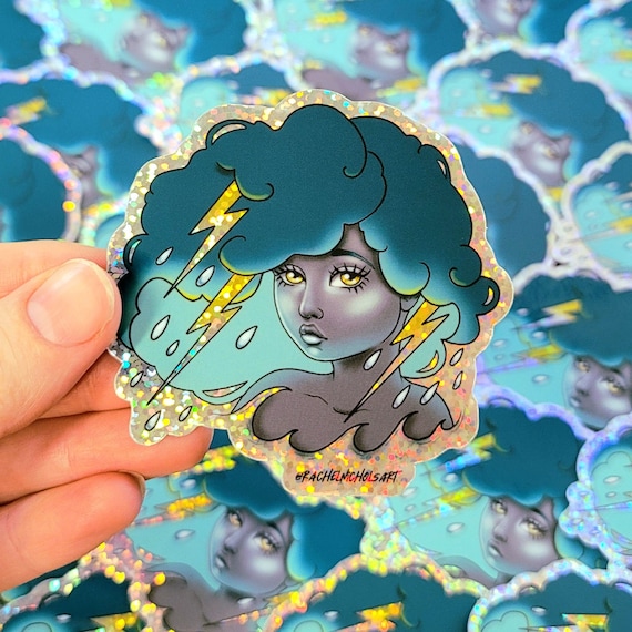 Storm Girl Die Cut Sticker 3 Glitter Sticker With UV - Etsy