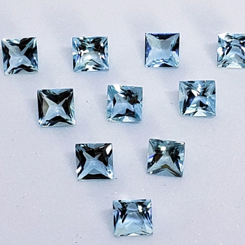 3x3/4x4/5x5/6x6princess Squarenatural Blue Aquamarinedeep - Etsy