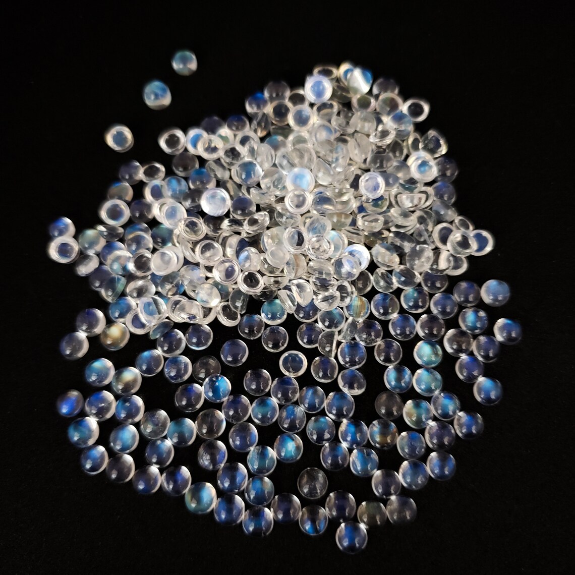 Natural RAINBOW MOONSTONE Round CABOCHON Size- 2/2.5/3/3.5/4/5 Mm,blue ...