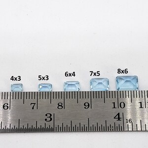 Natural Aquamarine 4x3/5x3/6x4/7x5/8x6 Mm Octagon-shaped Faceted, Deep ...