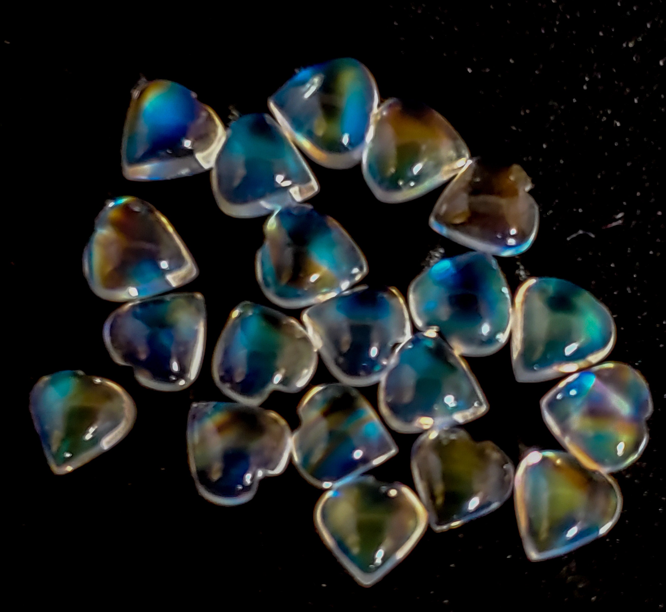 5x5/6x6 Rainbow Heart-shaped Cabochonnatural Blue - Etsy