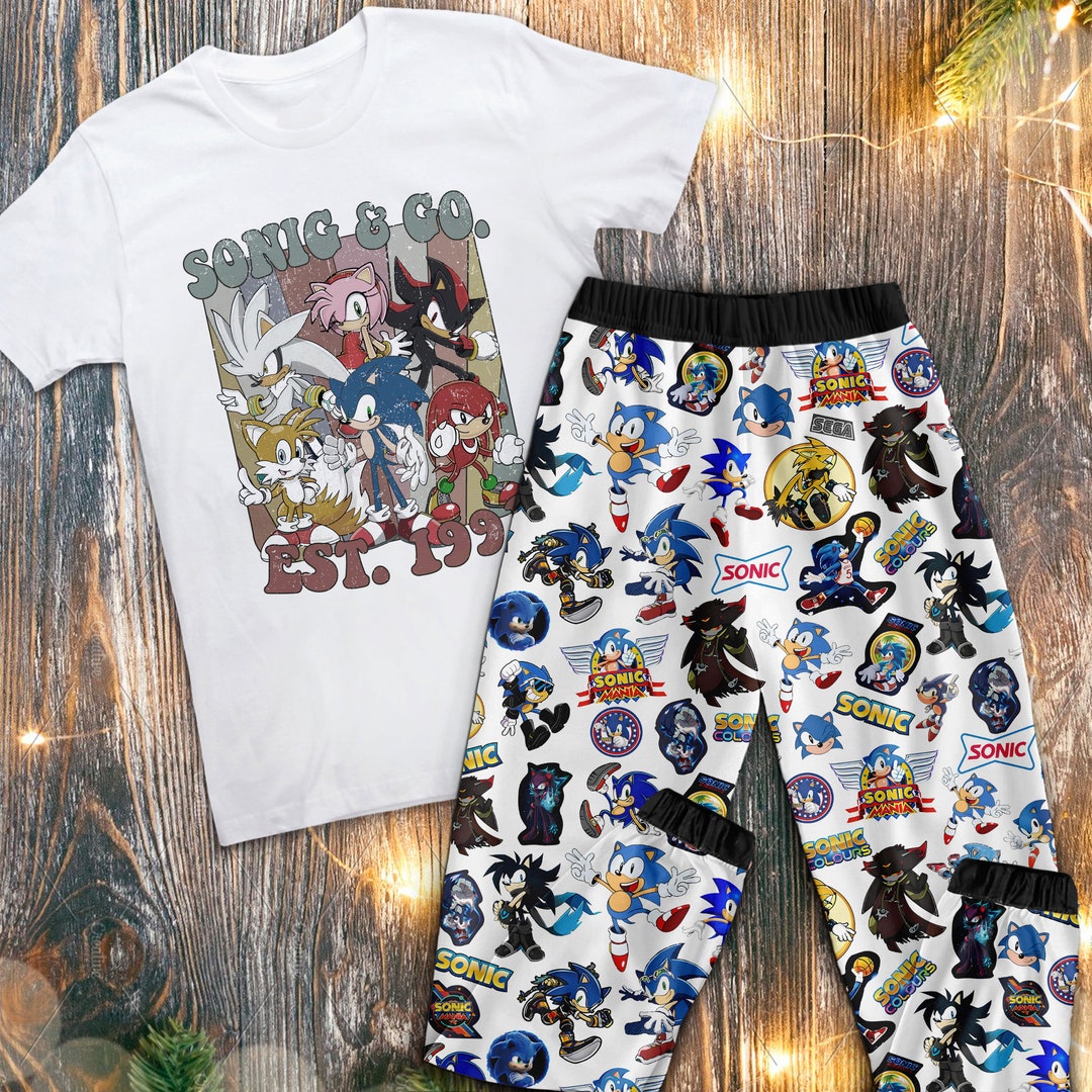 Sonic the Hedgehog Pajamas Set Sonic the Hedgehog Holiday - Etsy Australia