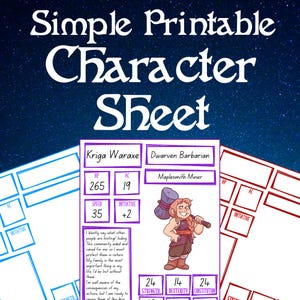 Dungeons and Dragon Character Colours - Etsy