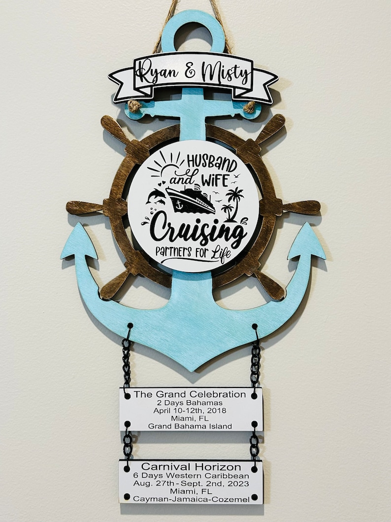 Personalized Cruise Tracker Door Sign, Custom Vacation Decor Gift for ...