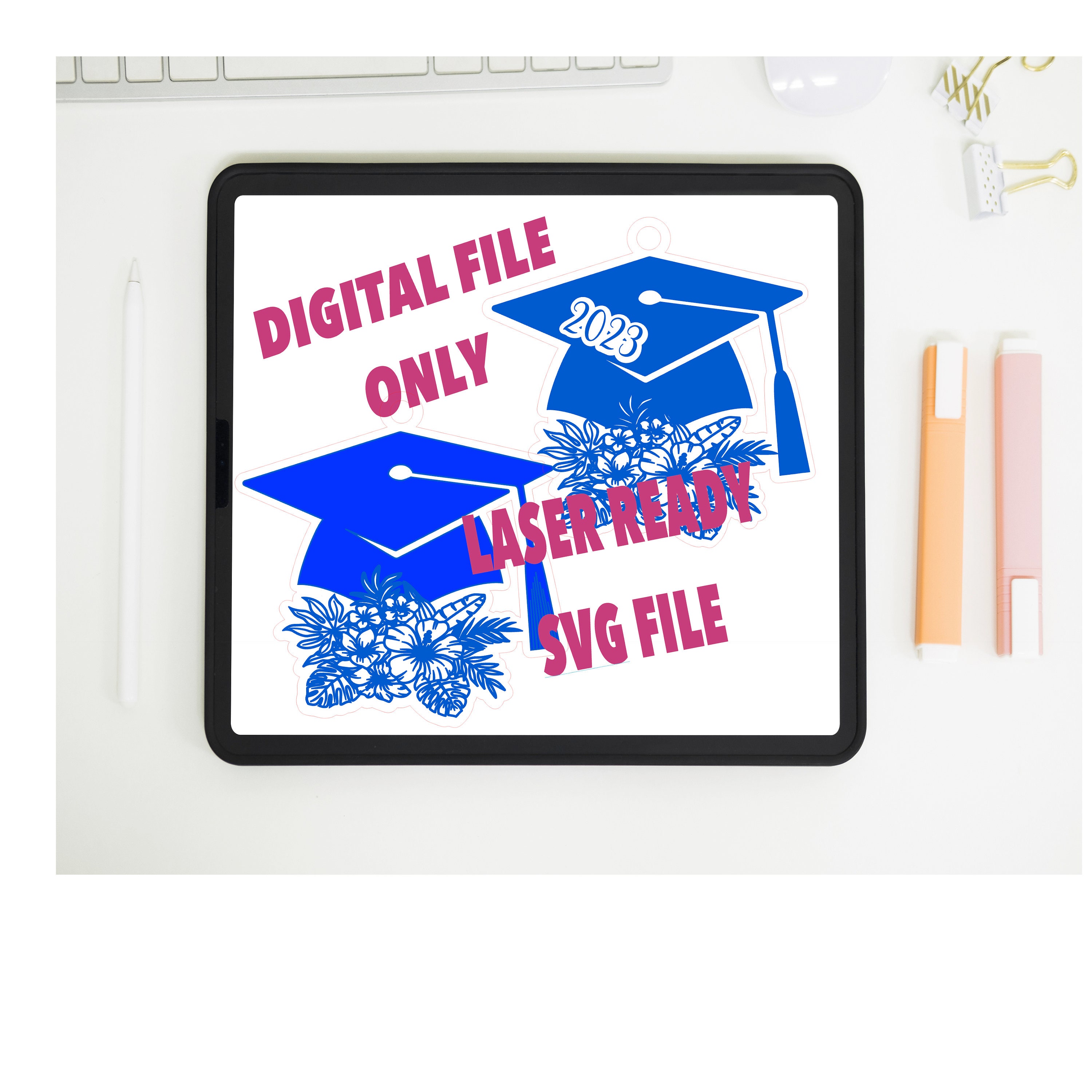 Graduation Cap Hawaiian Floral Digital File - Etsy