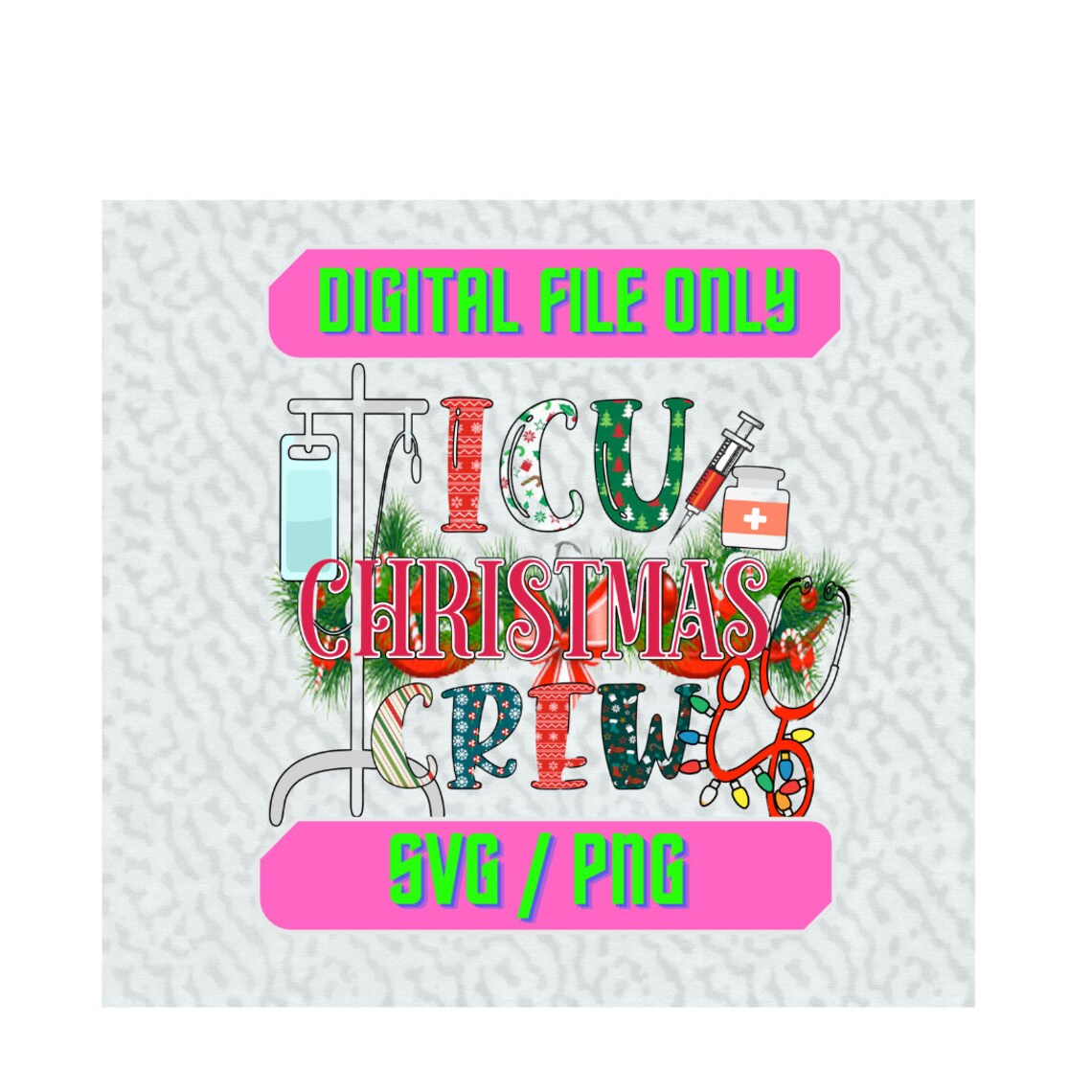 ICU Christmas Crew PNG & SVG - Etsy