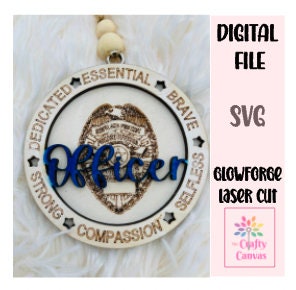 Police Officer Car Charm Digital SVG File ONLY - Etsy