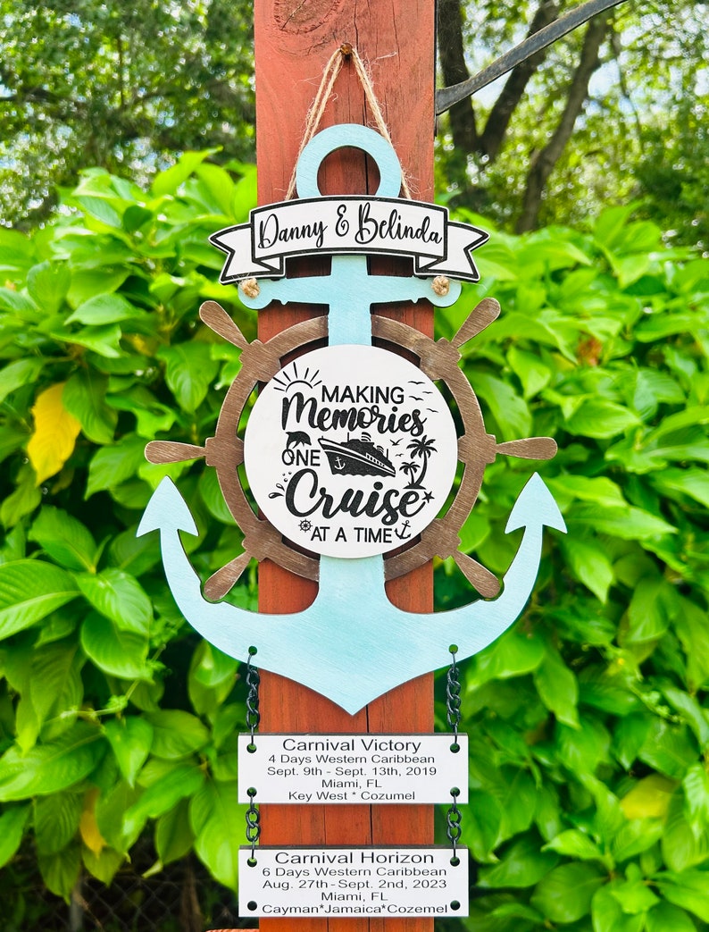 Personalized Cruise Tracker Door Sign, Custom Vacation Decor Gift for ...