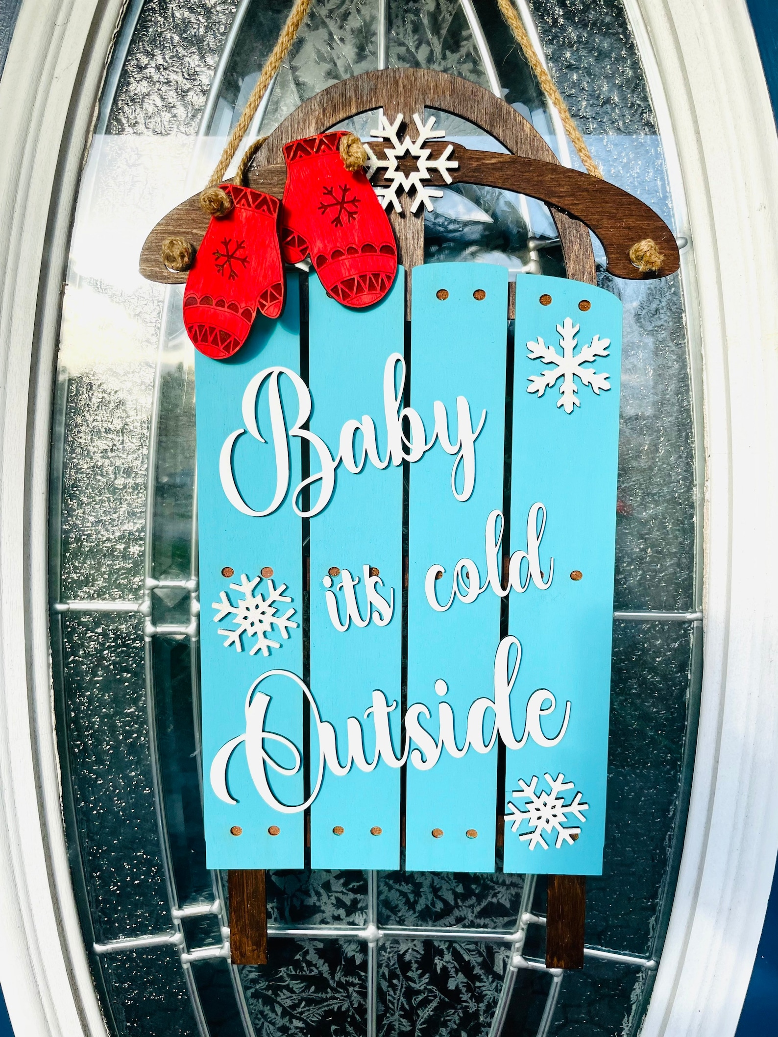 Cold Outside Sled Door Hanger - Etsy