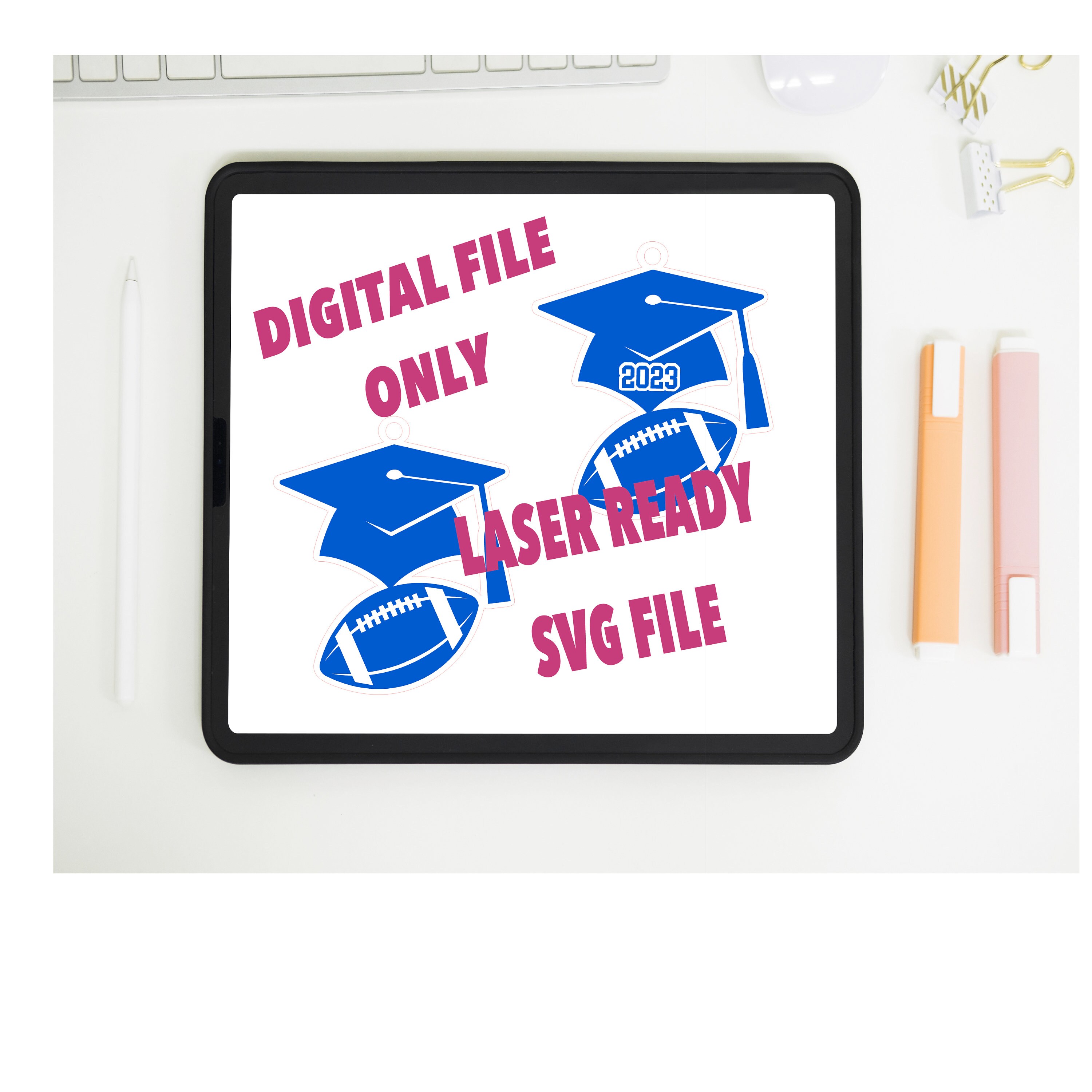 Graduation Cap Football Digital File - Etsy