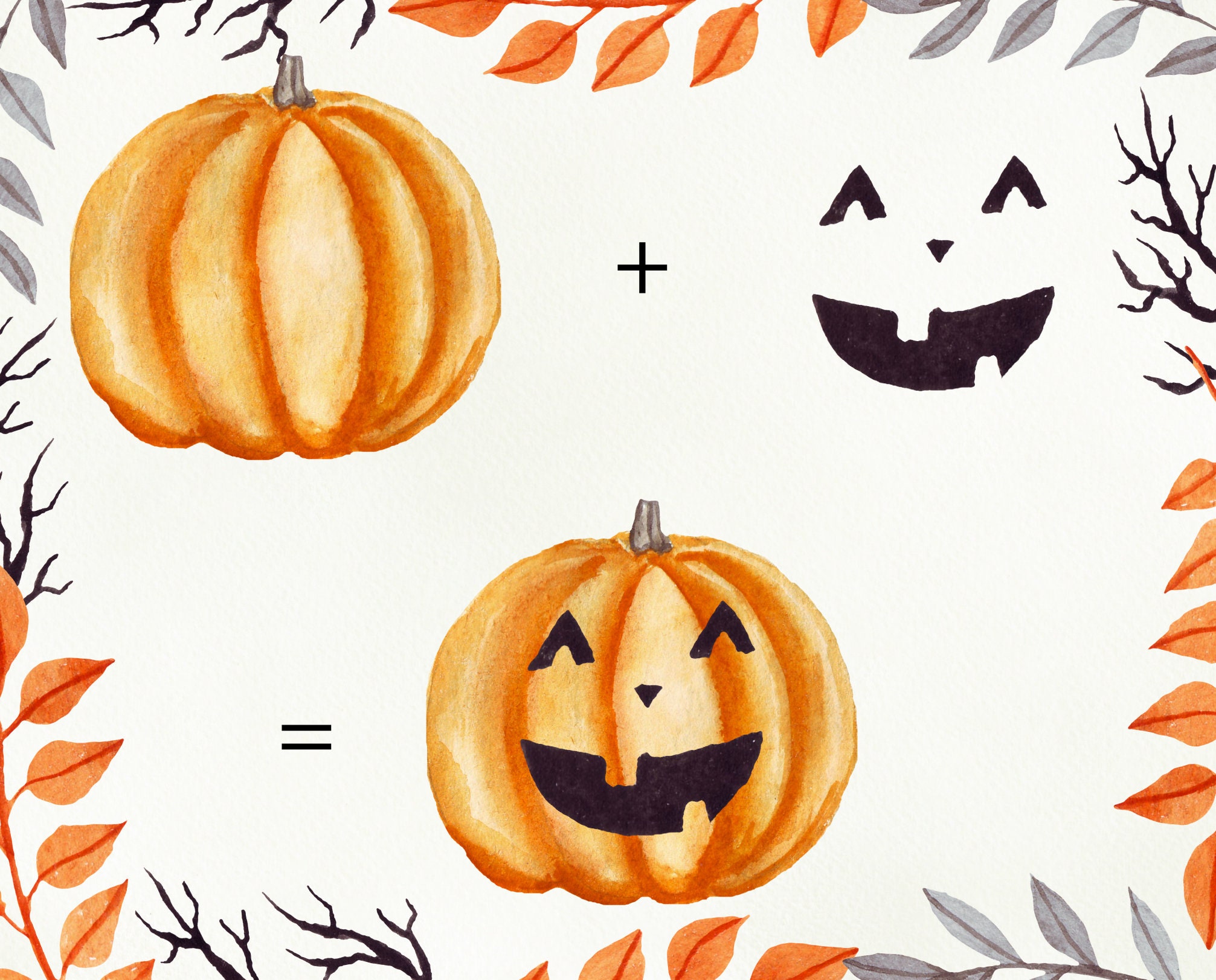 Watercolor Clipart Halloween Clipart Fall Clip Art Bats Watercolor ...
