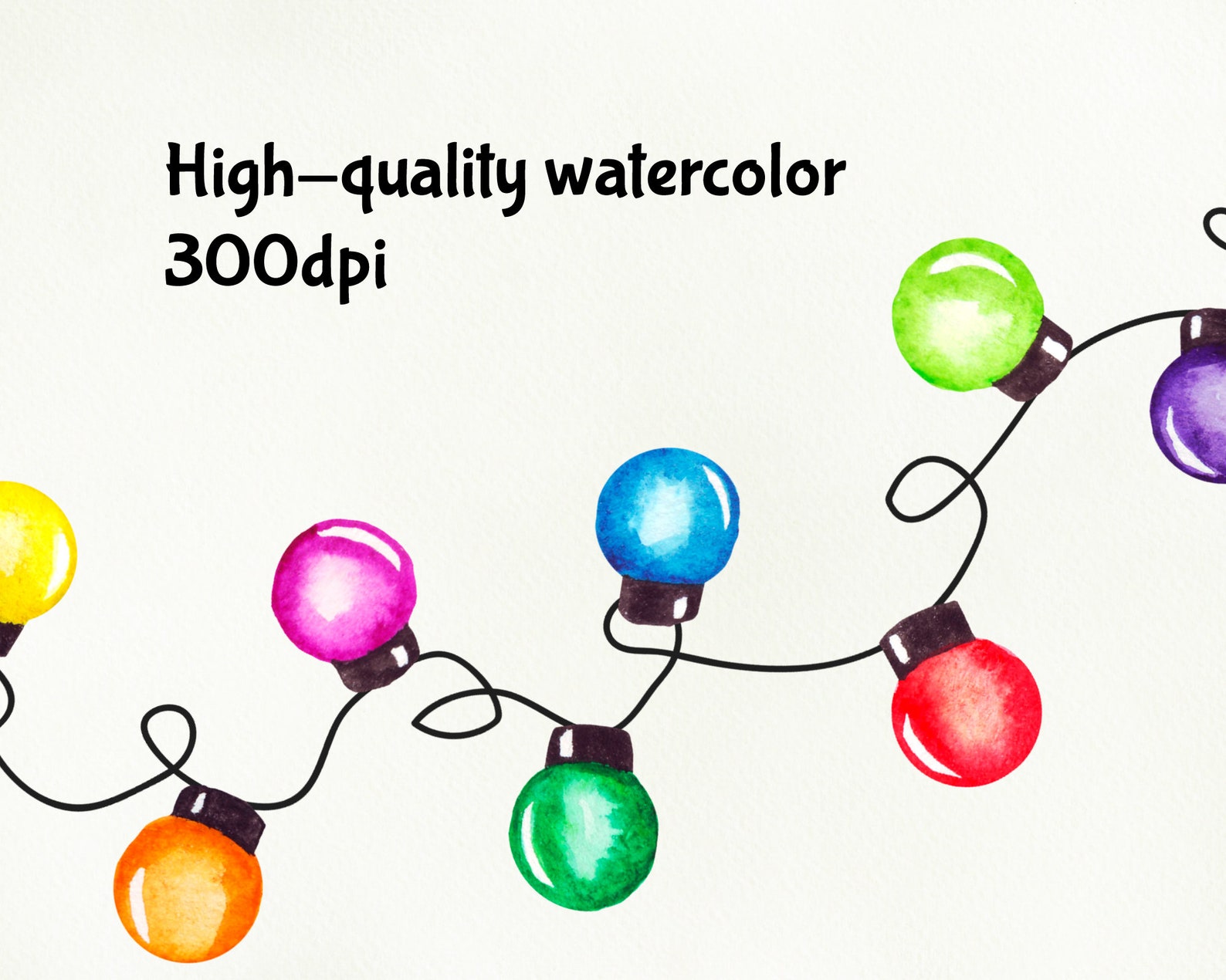 Christmas Lights Clipart Christmas Lights Clip Art String of - Etsy