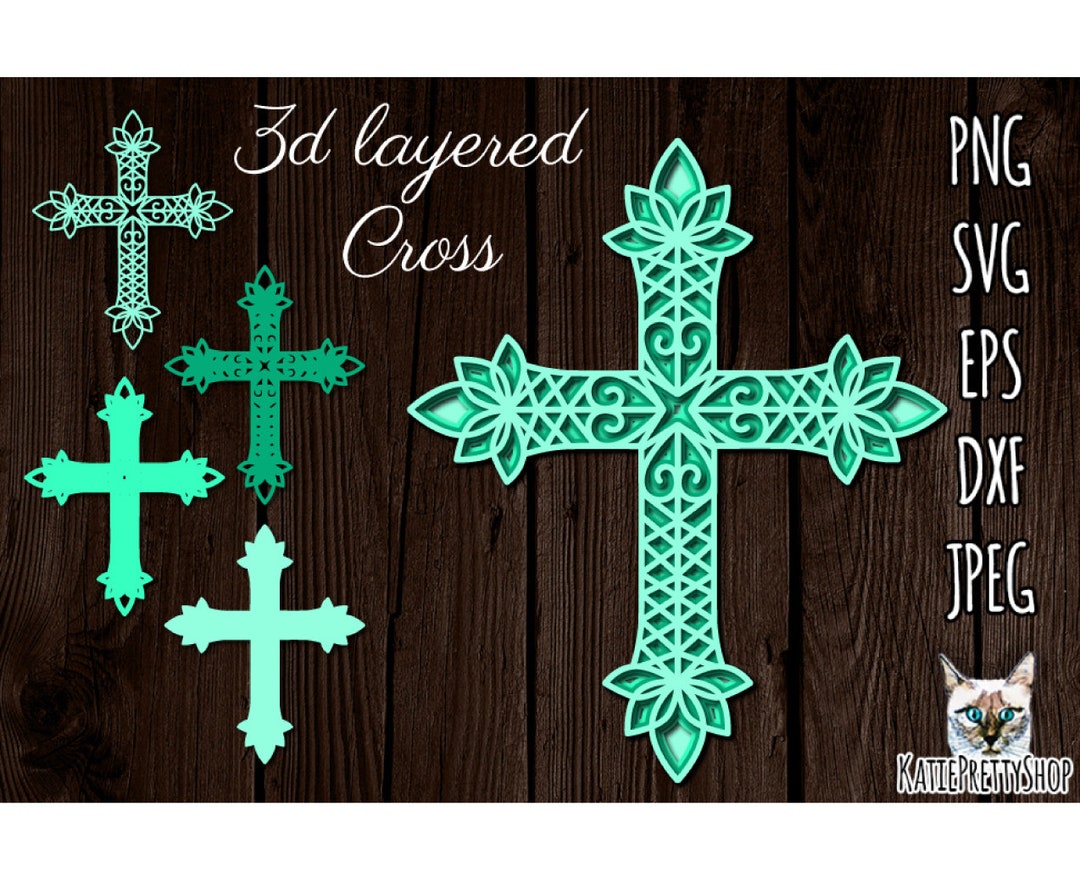 3d Layered Cross Svg Layered Cut File. Easter Cross Papercut - Etsy UK