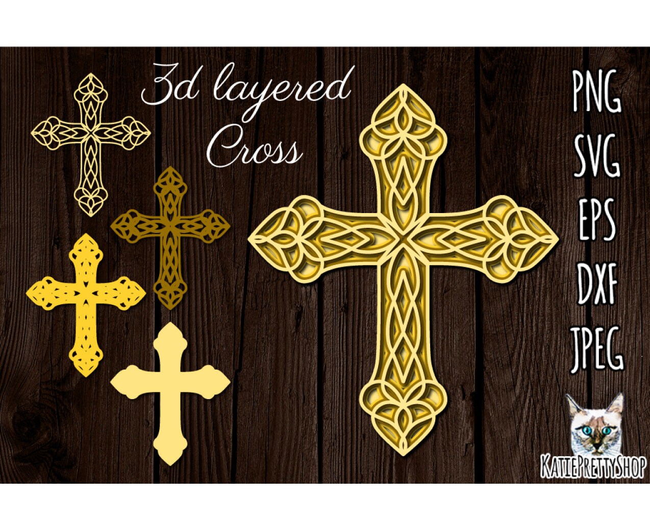 3d Layered Cross Svg Layered Cut File. Easter Cross Papercut | Etsy