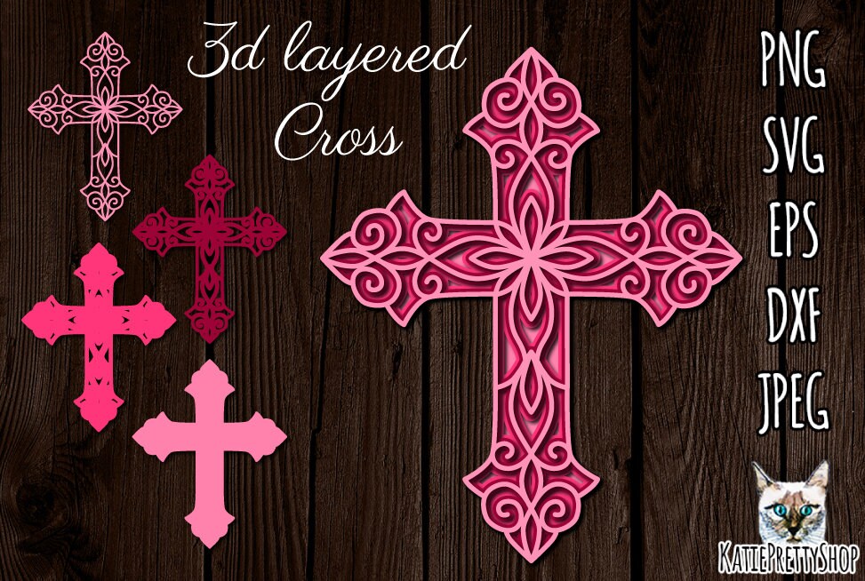 3d Layered Cross Svg Bundle, Layered Cut Files. Crosses Papercut ...