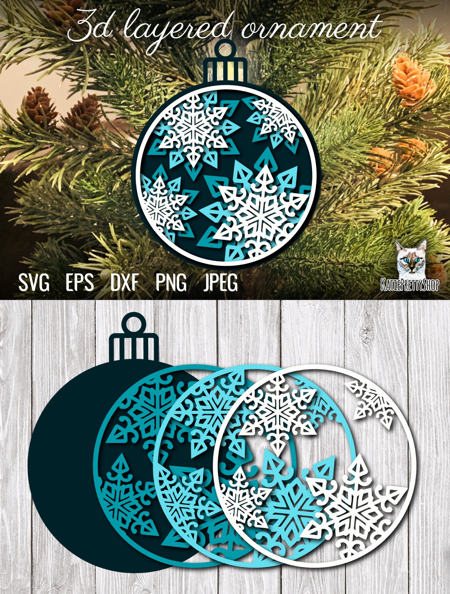 3D Layered Christmas Ornaments SVG Christmas Papercut - Etsy