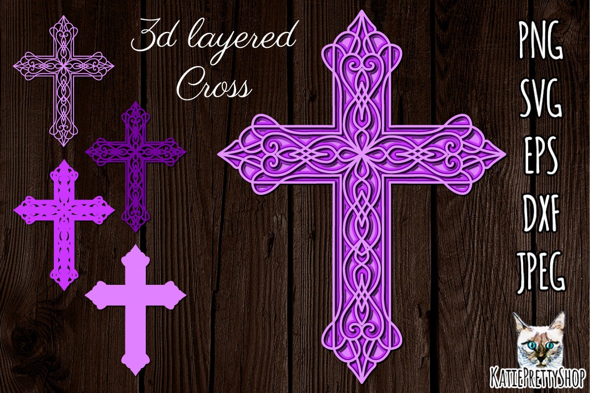 3d Layered Cross Svg Bundle Layered Cut Files. Crosses - Etsy Australia