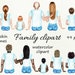 Family Watercolor Customizible Clipart. Family Character - Etsy Canada