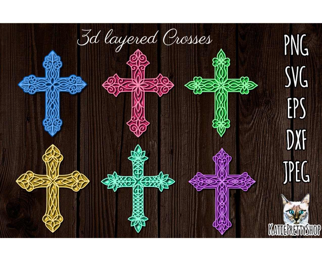 3d Layered Cross Svg Bundle, Layered Cut Files. Crosses Papercut ...