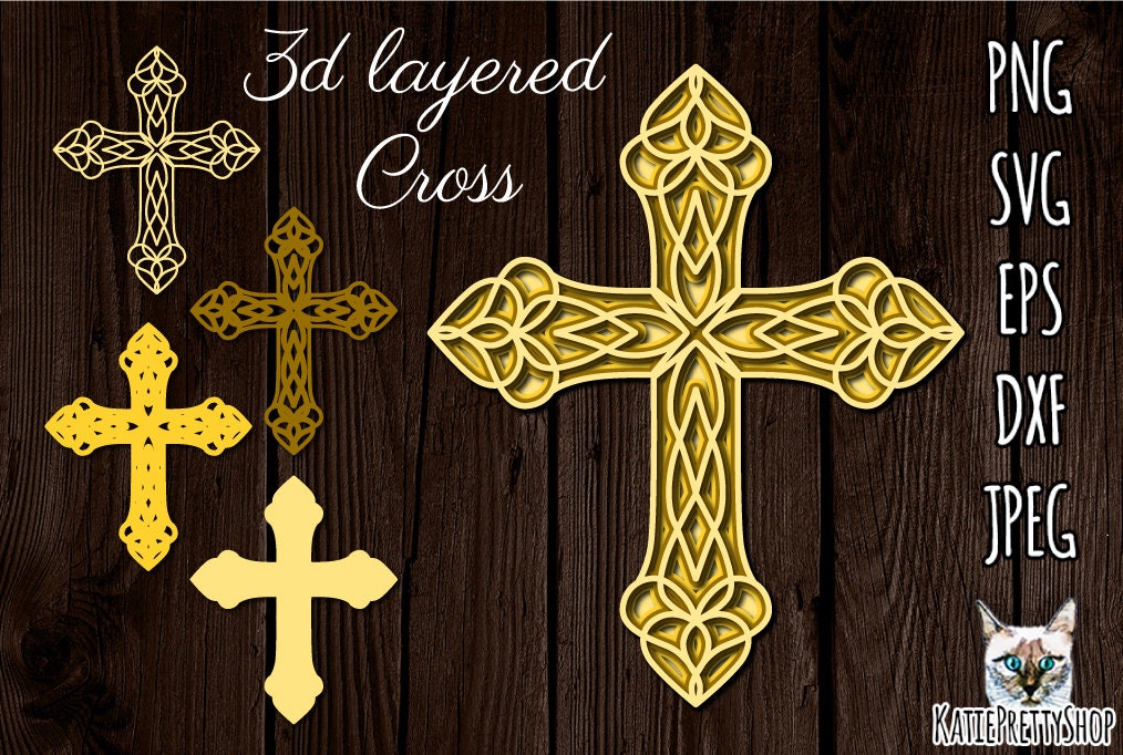 3d Layered Cross Svg Bundle, Layered Cut Files. Crosses Papercut ...