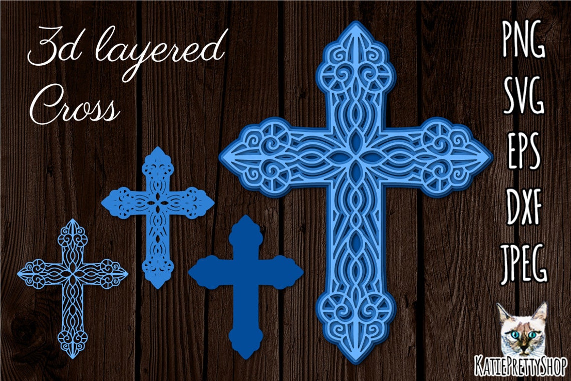 3d Layered Cross Svg Bundle, Layered Cut Files. Crosses Papercut ...