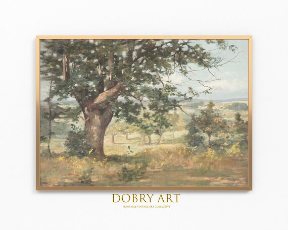 Vintage Tree Painting Print Farmhouse Decor Art Nature - Etsy
