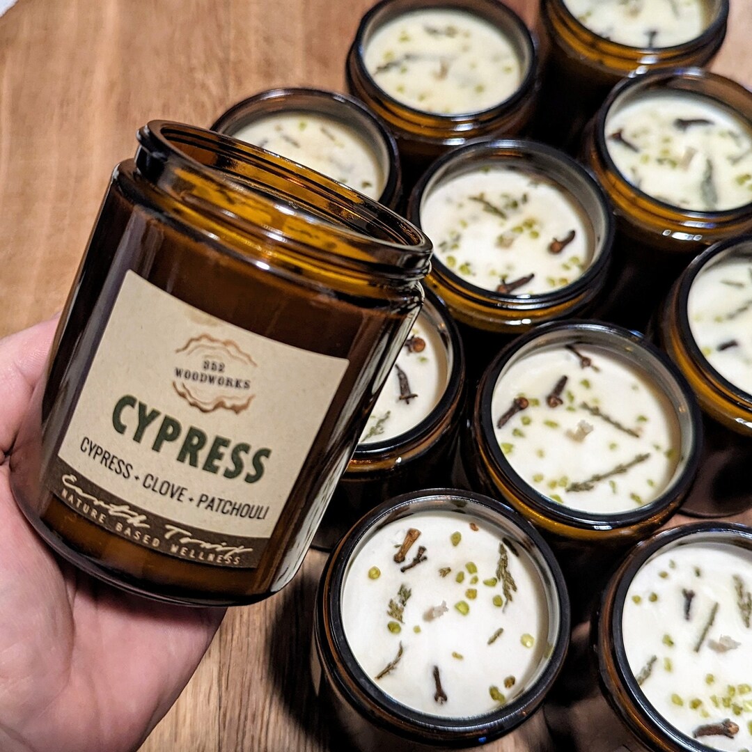 Earthtonix Cypress Candle Non Toxic Natural Soy Candle - Etsy