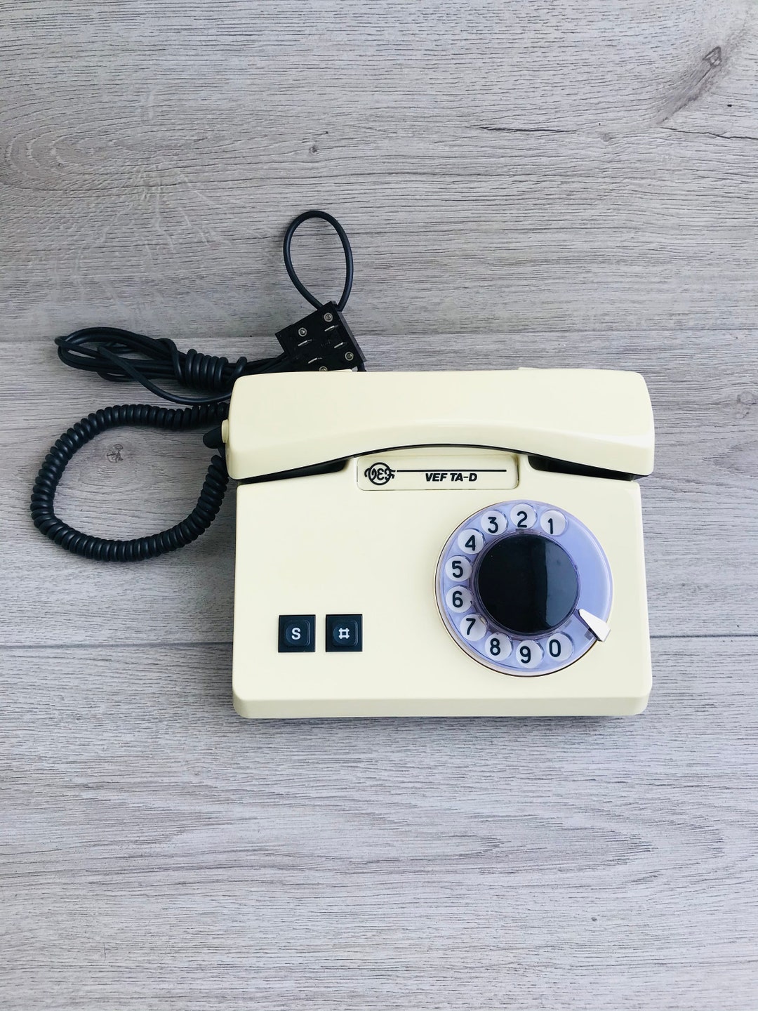 Vintage Beige Rotary Phone Plastic Ivory Soviet Telephone Desk Retro ...