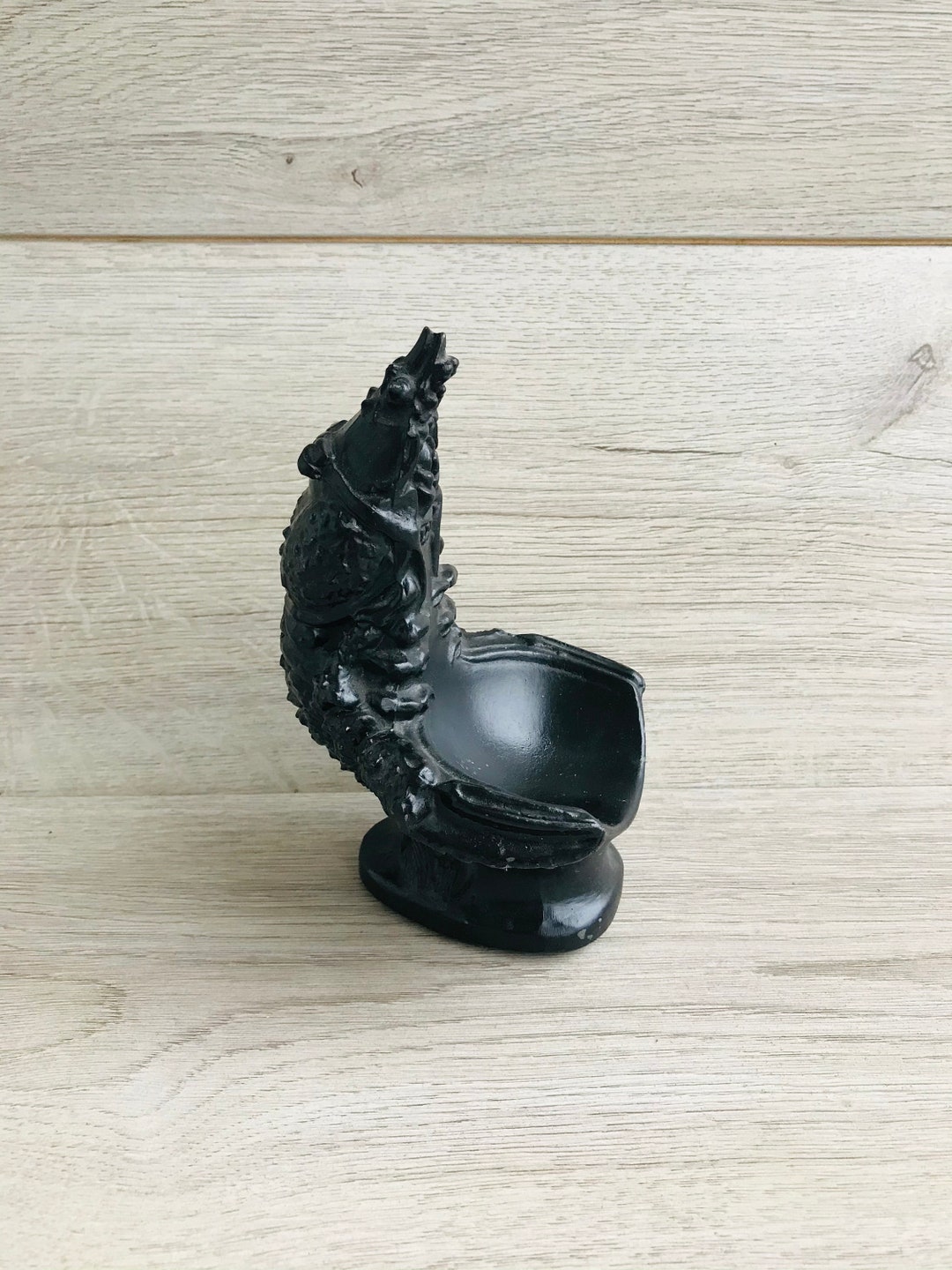 Vintage Metal Black Cancer Figurine Ring Holder Cancer Statuette ...