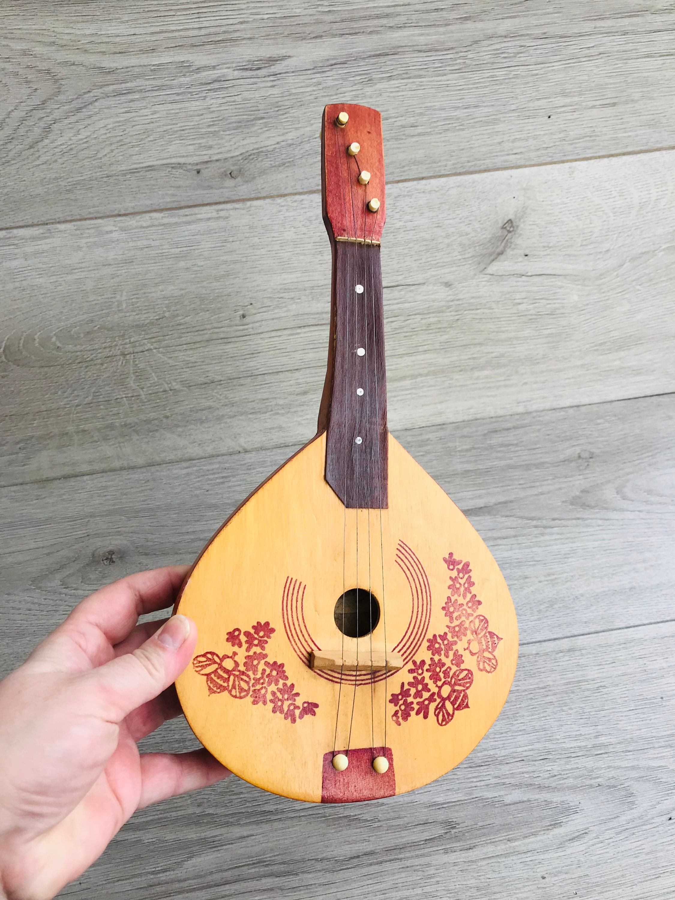 Vintage Children's Toy Mandolin Wooden Toy Stringed | Etsy