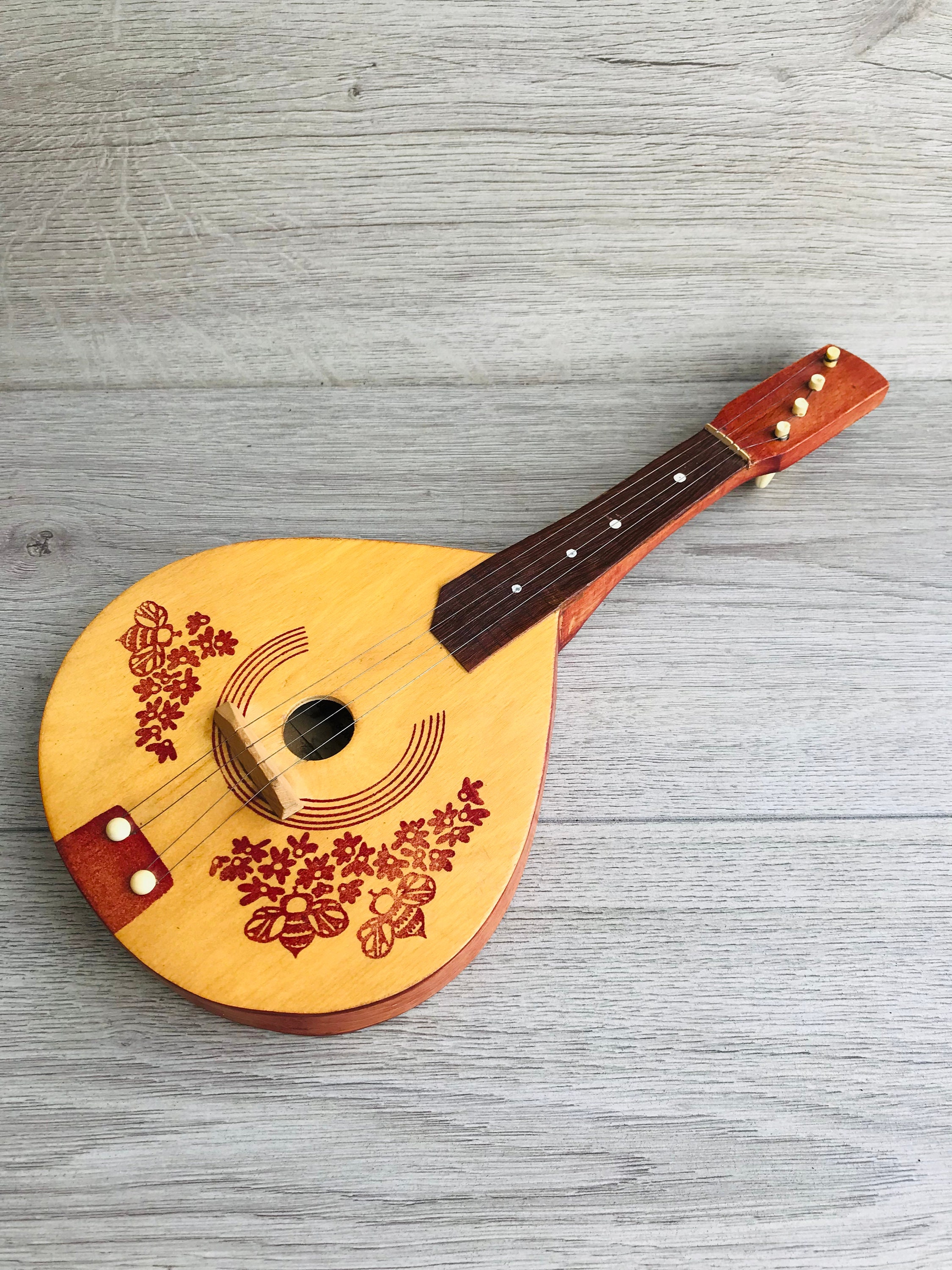 Vintage Children's Toy Mandolin Wooden Toy Stringed - Etsy