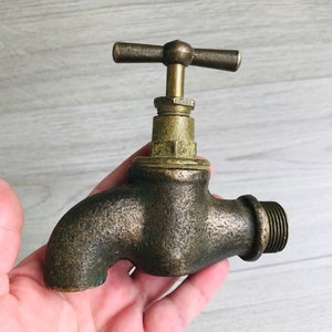 Vintage Brass Wine Barrel Faucet Tap Antique Spigot Key Unusual Old ...