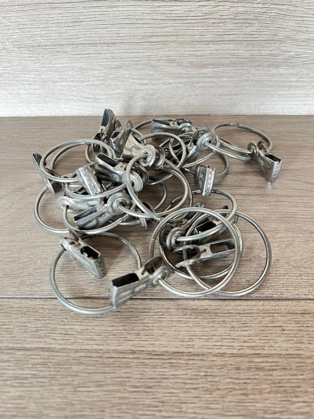 Vintage Metal Curtain Clips With Rings: Set of 20 Rustic Farmhouse ...