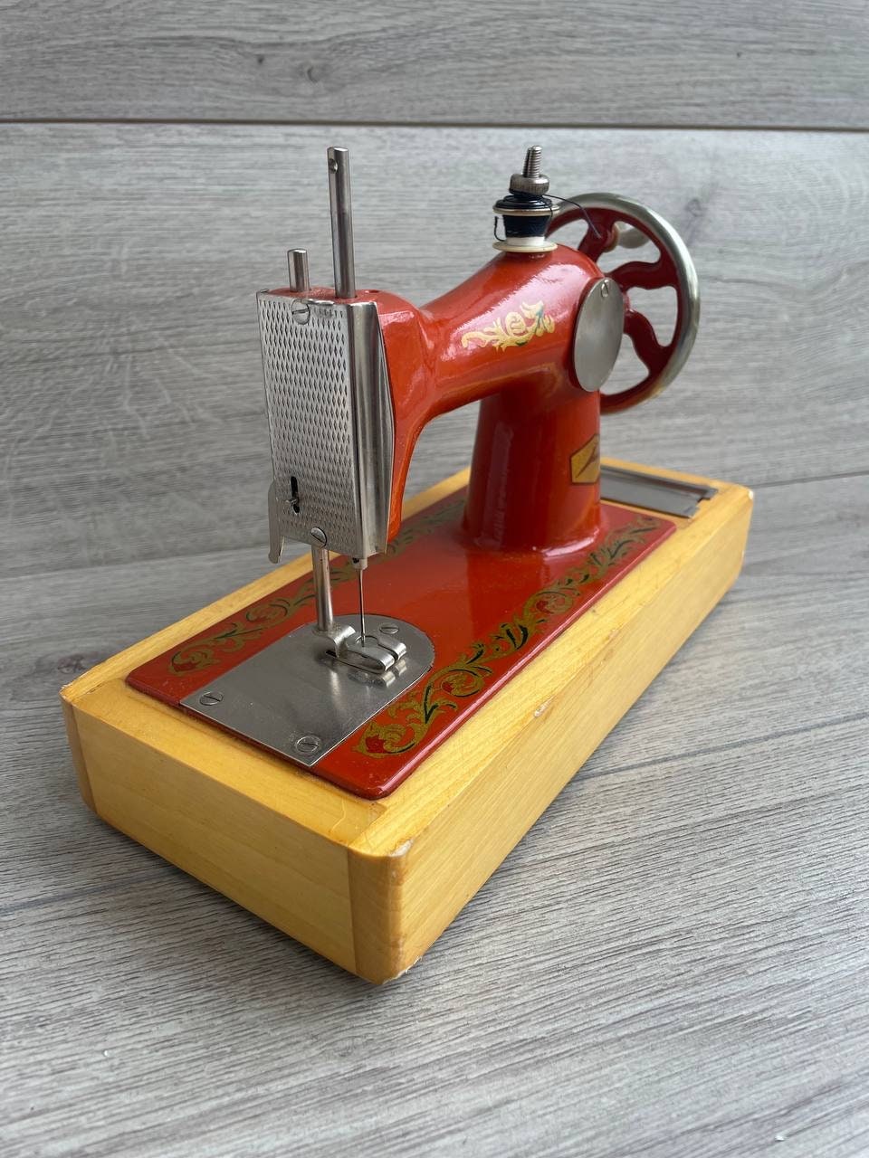 Vintage Small Manual Children Sewing Machine Orange Metal Mini - Etsy