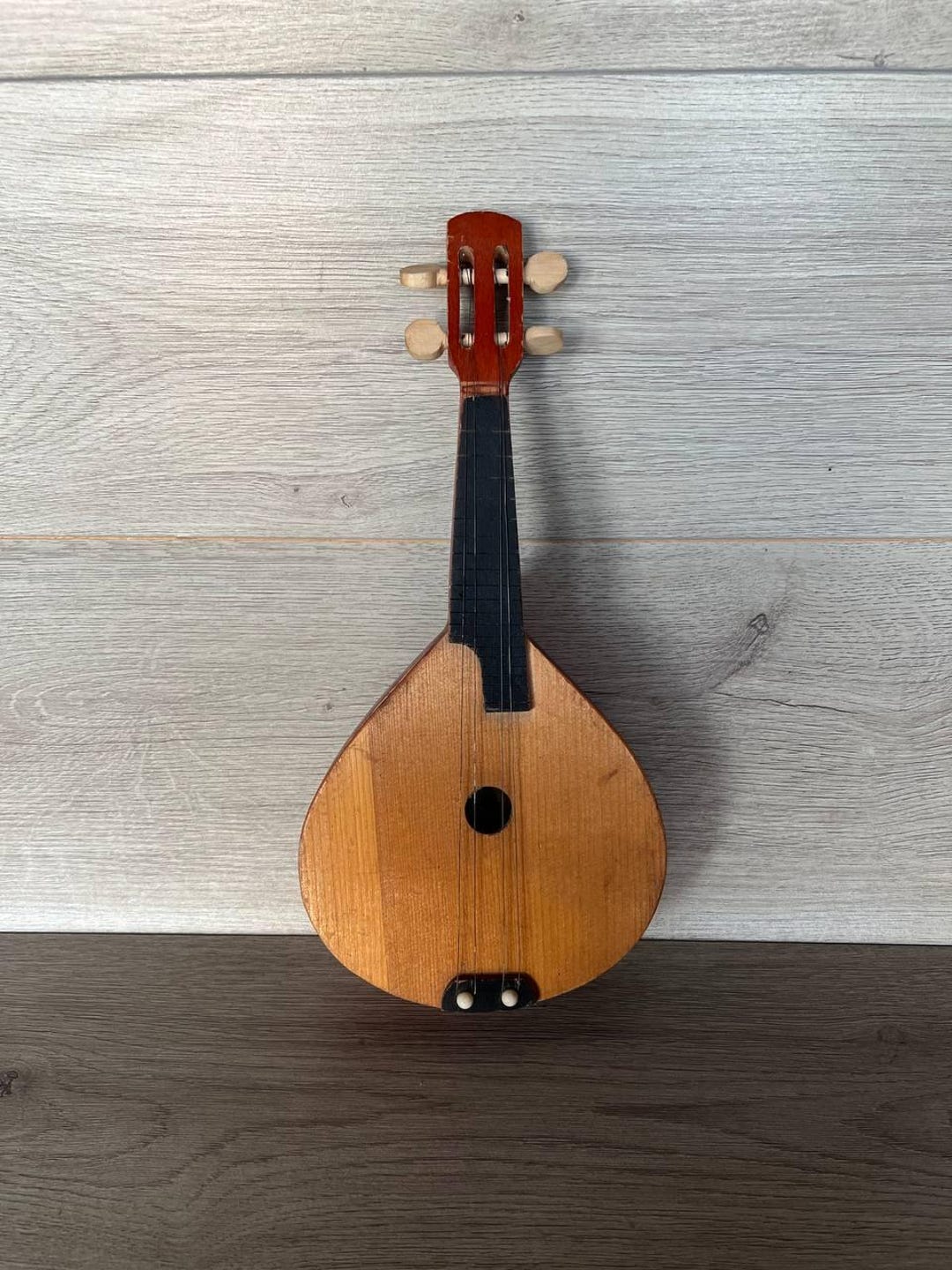 Vintage Children's Wooden Toy Mandolin - USSR Retro Musical Instrument ...