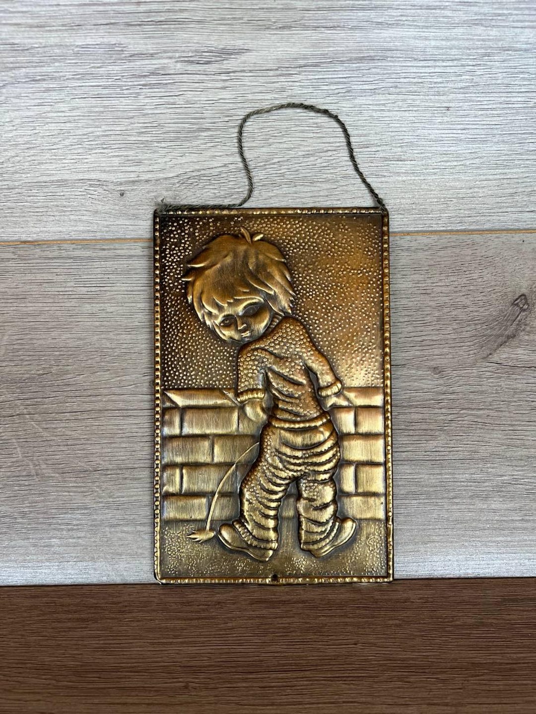 Vintage Door Sign Copper for Bathroom Toilet Wc Sign Wc Symbol Stamped ...