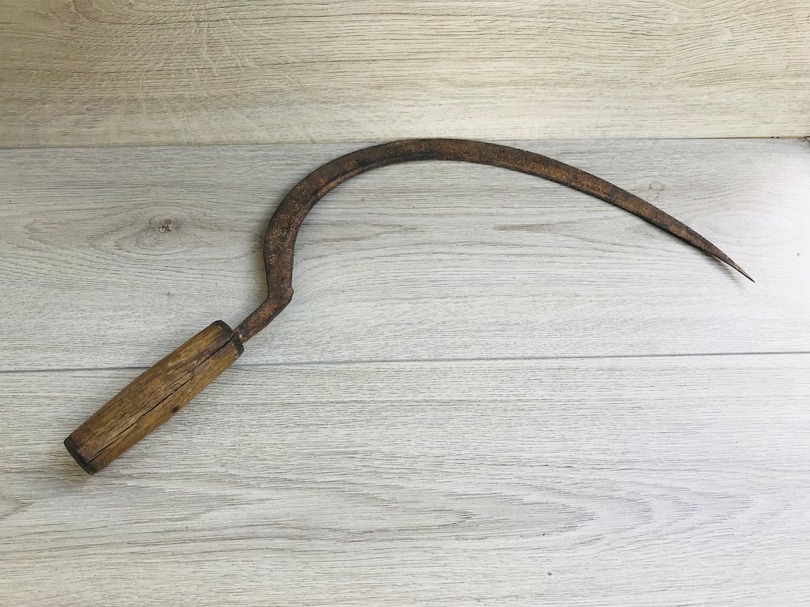 Faucille vintage forgée à la main Faucille en bois rustique - Etsy France