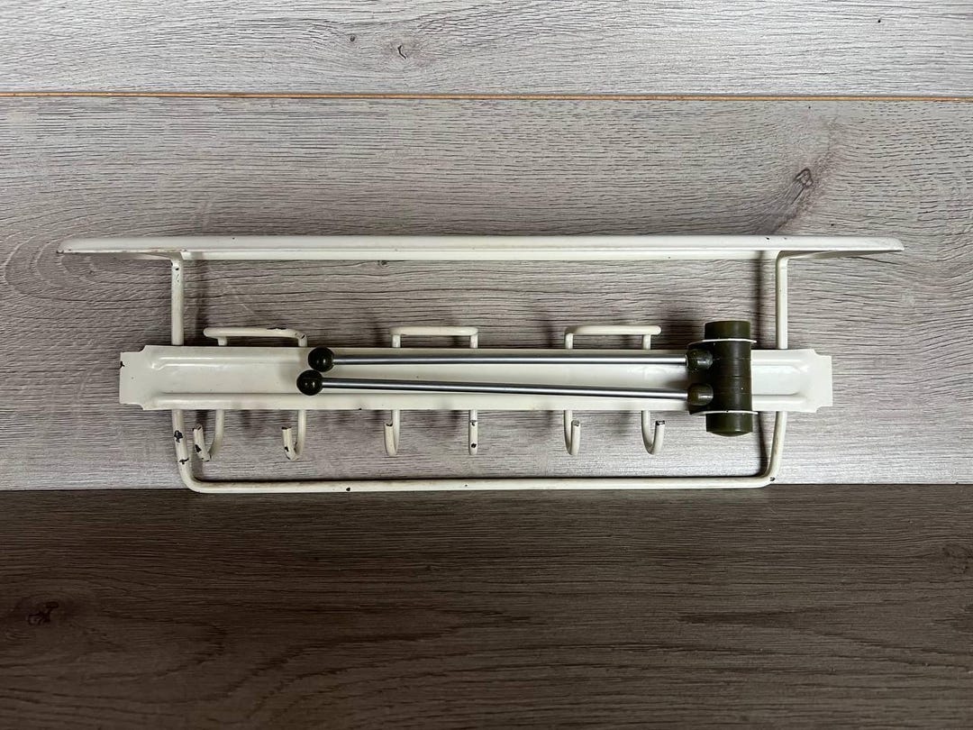 Vintage Metal Shelf Soviet Modern Coat Rack From 1970s Decorative Beige ...