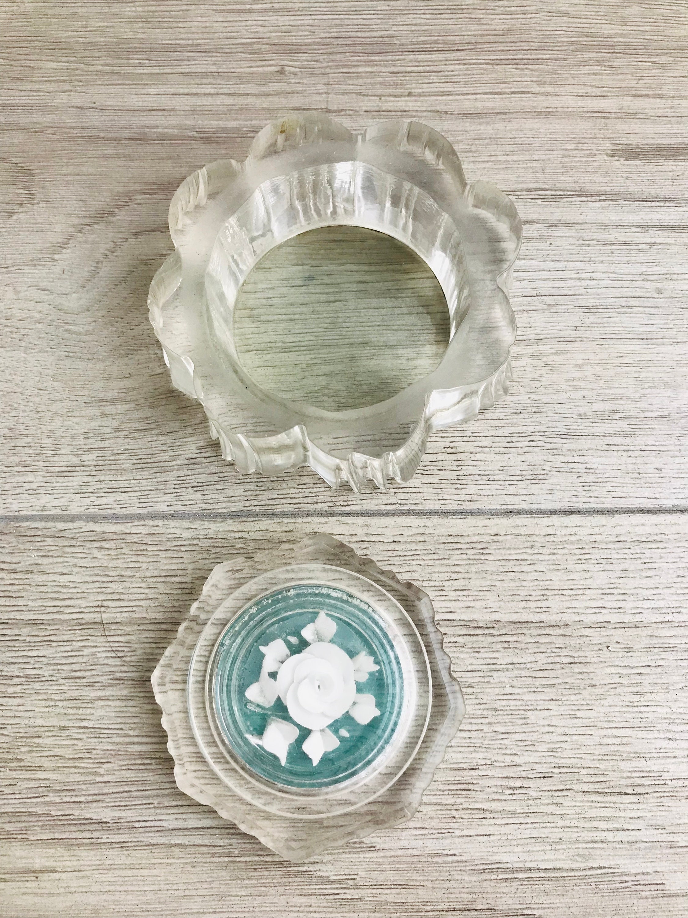 Vintage Small Plexiglass Box With Lid Round Clear Plastic Box | Etsy