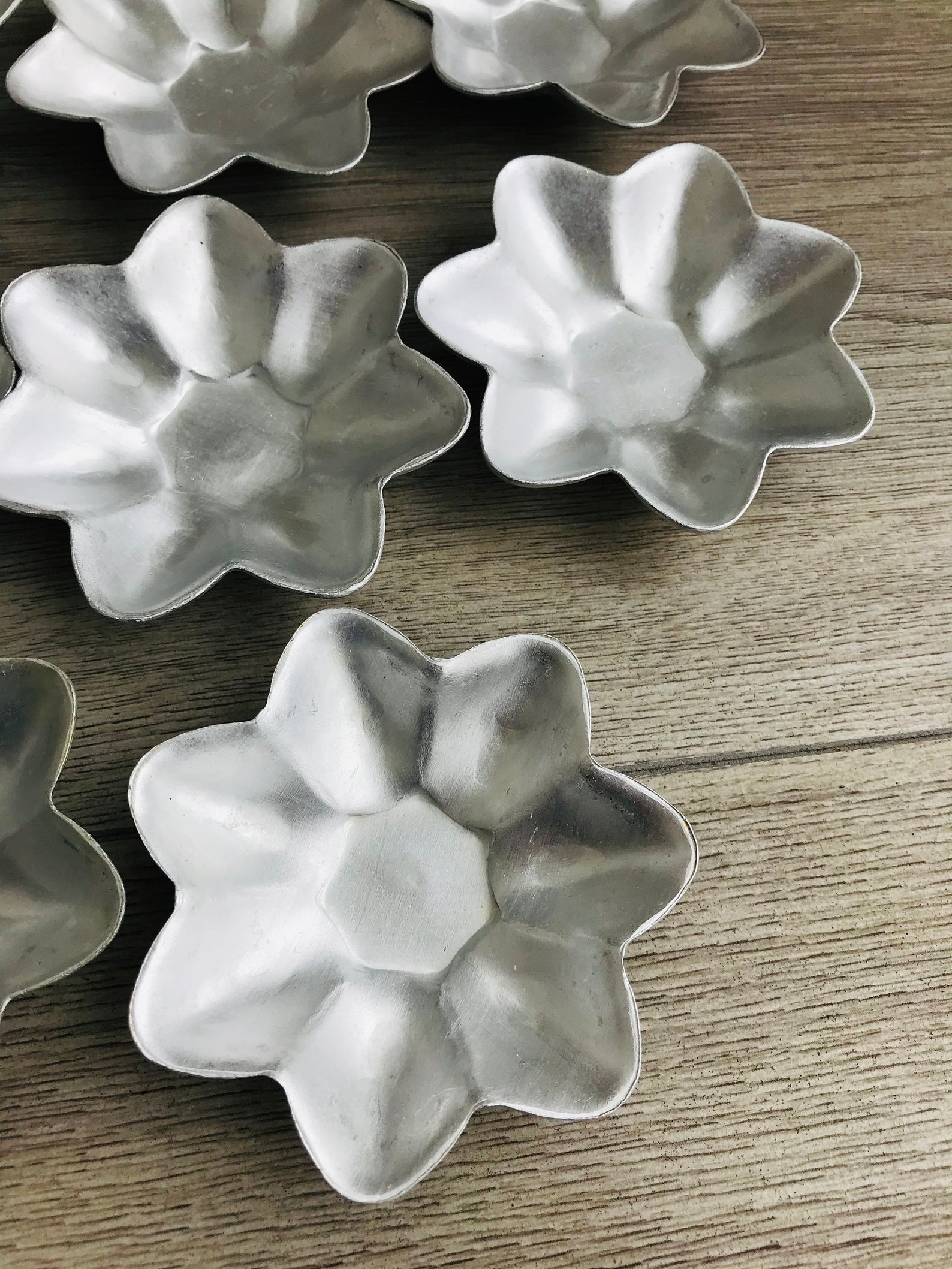 Vintage aluminum metal cookie mold flower Flower form Half | Etsy